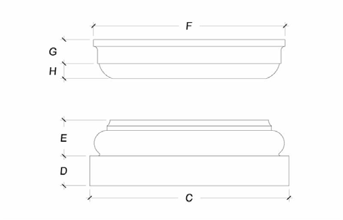 Square Colonial Cap-Base for PermaCast Columns